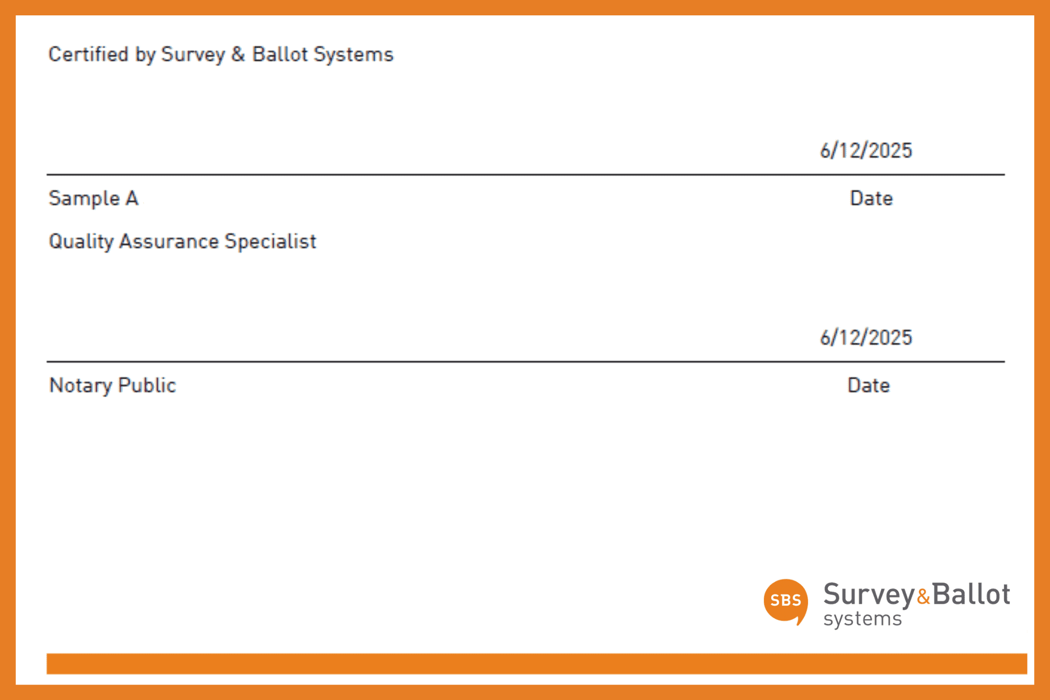 Election Certification | Survey & Ballot Systems